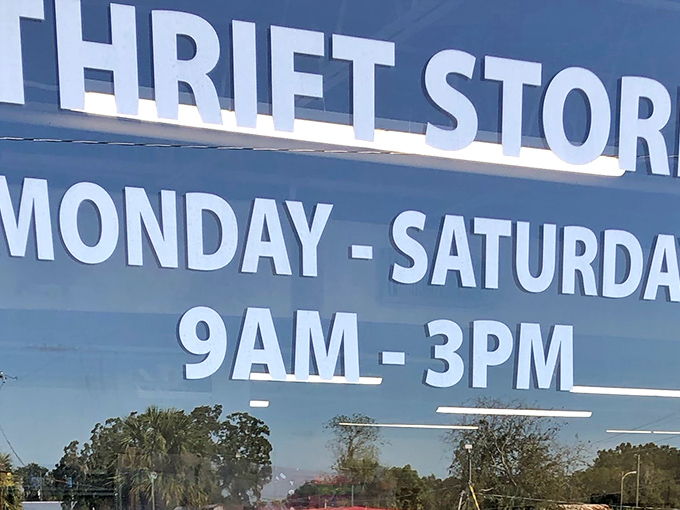 Early bird gets the bargain! Store hours posted clearly for serious thrifters who know timing is everything.