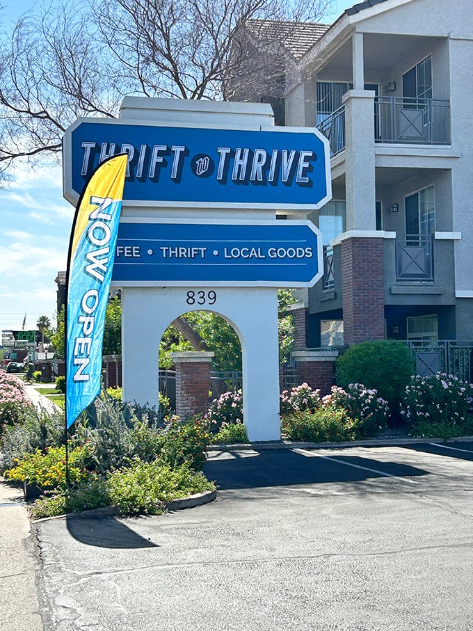 The "Now Open" flag flutters like a victory banner. This sign isn't just giving directions&mdash;it's offering an invitation to adventure.
