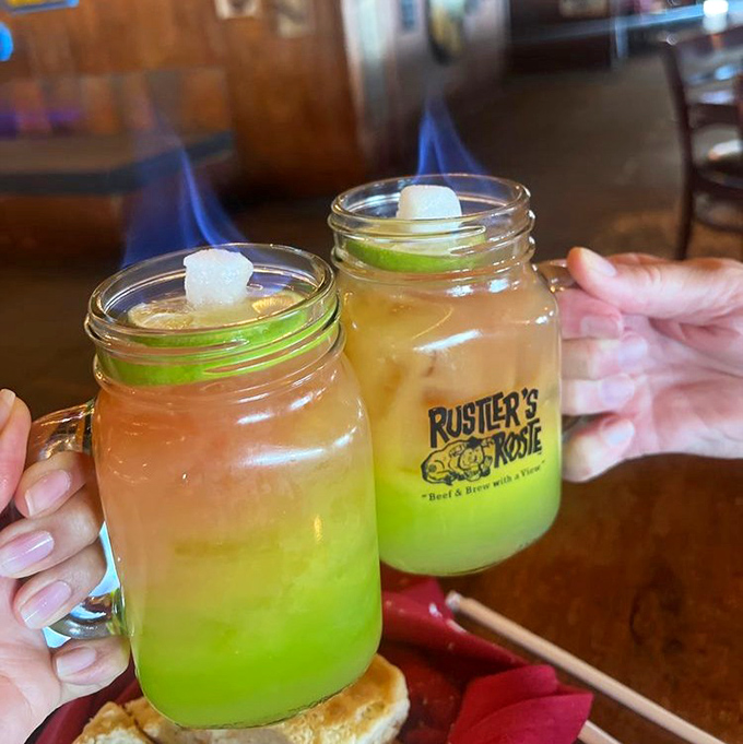 These colorful cocktails served in mason jars aren't just drinks&mdash;they're liquid sunset souvenirs. Arizona in a glass, with a kick.