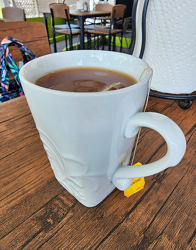 A proper mug of tea, served hot and strong. Sometimes the simplest pleasures are what make a breakfast spot memorable.