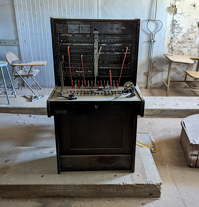 This antique switchboard once connected Preston Castle to the outside world. The original social network, minus the cat videos.