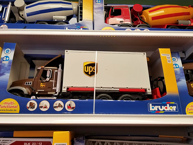 Toy trucks that remind you of childhood while simultaneously making you calculate how many you could fit in your actual trunk. Bruder toys: where quality meets "please don't touch."