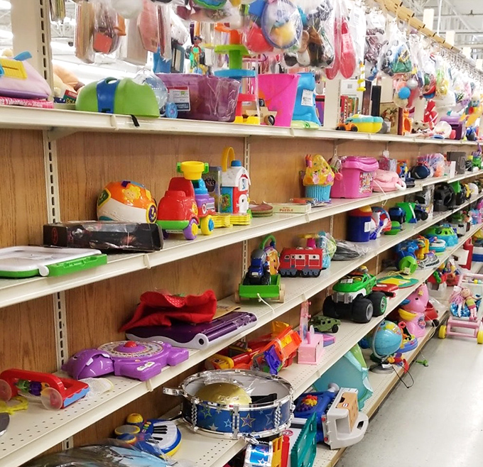 Toy paradise or plastic purgatory? This colorful chaos of childhood joy proves one generation's forgotten playthings become another's vintage collectibles.