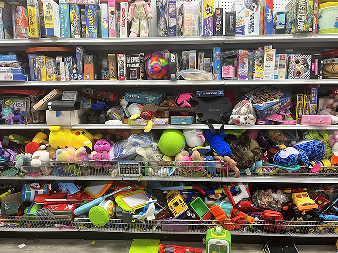 Toy paradise where nostalgic board games meet forgotten stuffed animals. One person's decluttering decision becomes another child's treasure trove of imagination.