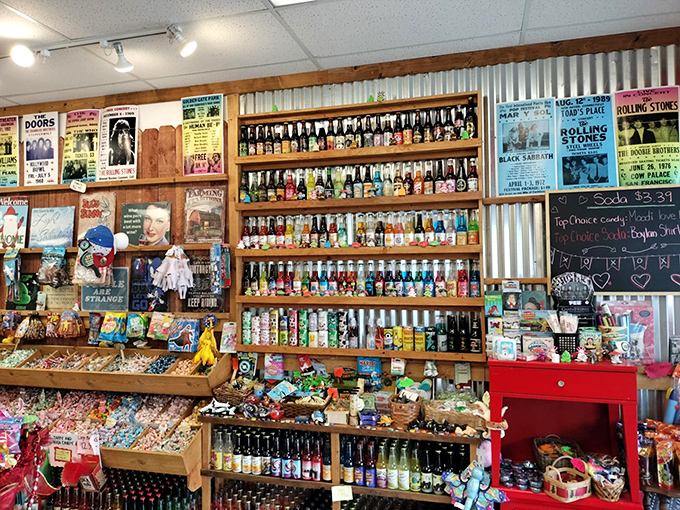 A candy wonderland that would make Willy Wonka jealous of the sheer variety and nostalgic bottle appeal.