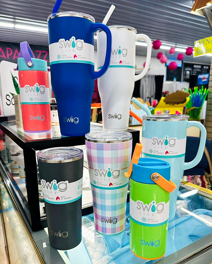 Swig tumblers in every color of the rainbow—because staying hydrated is more fun when your drink container matches your outfit or mood.