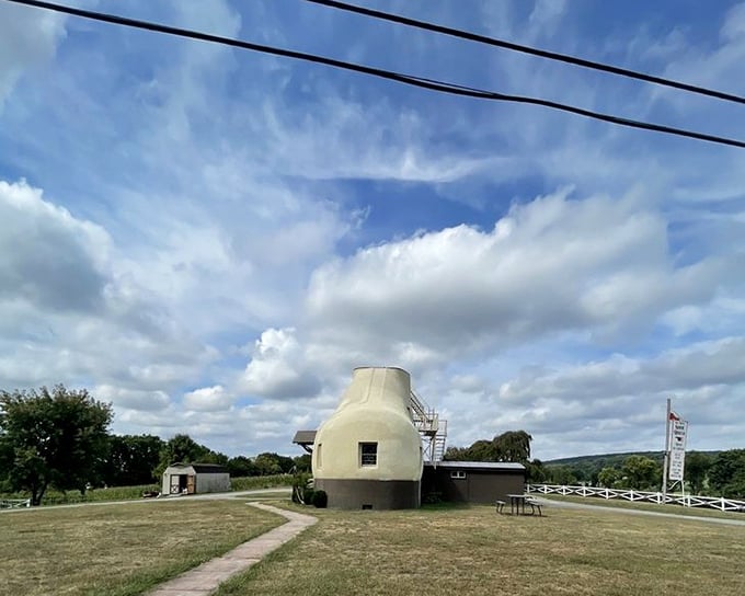 The property sprawls beneath dramatic skies, making this boot look ready to stride across Pennsylvania.