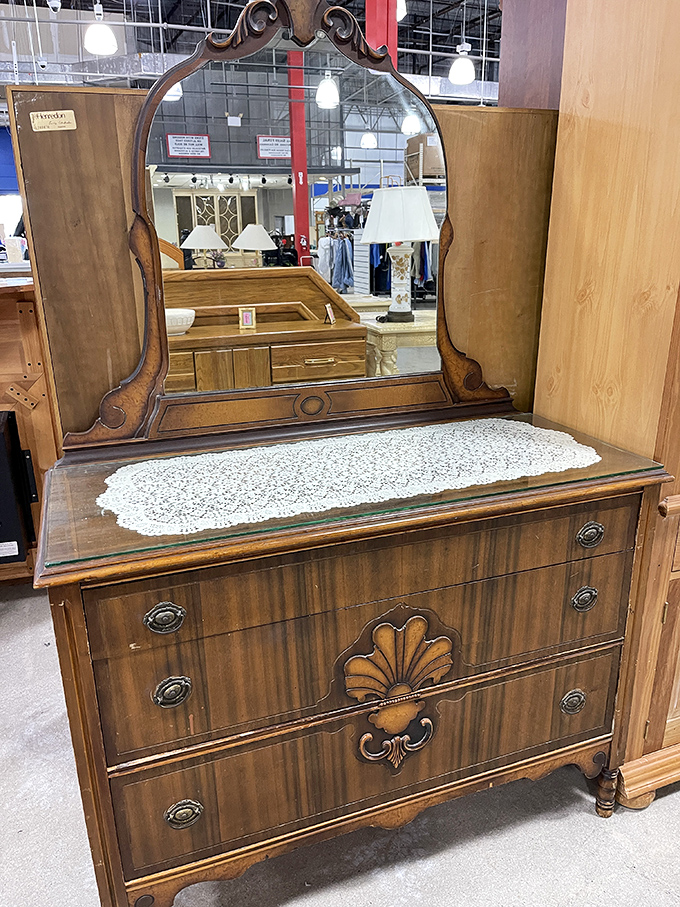This vintage vanity has witnessed decades of morning routines and "how do I look?" moments. Now it's ready for its second act in your bedroom.