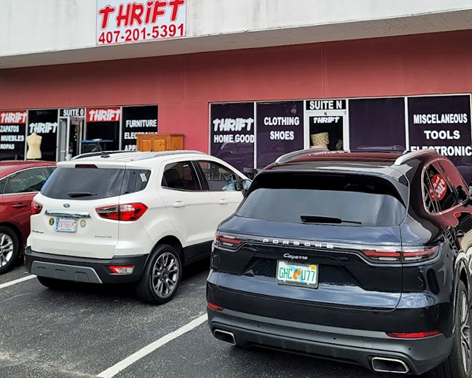 AZ Thrift's straightforward storefront showcases furniture finds right at the entrance. Why window shop when you can porch shop?