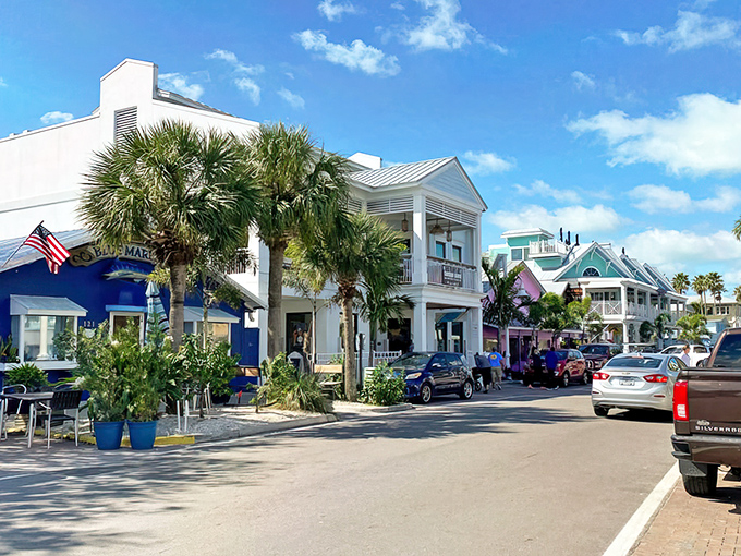 Anna Maria Island's shops burst with coastal colors that perfectly match the island's cheerful, laid-back vibe.
