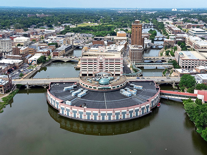 Aurora's River flows like liquid gold through downtown, offering scenic beauty that costs absolutely nothing to enjoy.