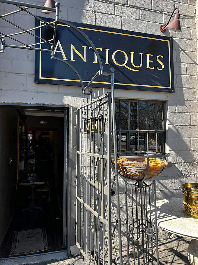 Baileywyck Antiques' unassuming entrance is the gateway to vintage wonderland. Don't let the cinder blocks fool you!