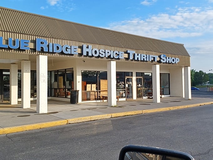 Blue Ridge Hospice Thrift stretches wide, promising miles of aisles filled with unexpected treasures.