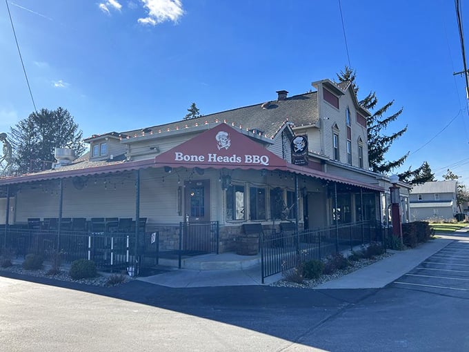 That skull and crossbones logo isn't scary - it's a playful warning that this barbecue might be dangerously addictive.