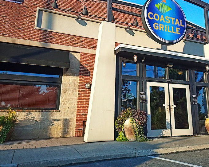 Brick and stone elegance signals serious seafood ahead - where coastal cuisine meets Pennsylvania's refined dining expectations.