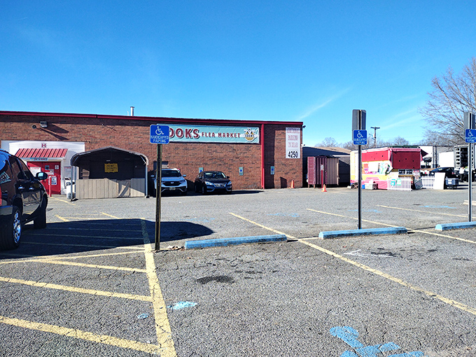 Cook's Flea Market's unassuming brick exterior belies the treasures within. Like a poker player with a royal flush, it keeps its best cards hidden!