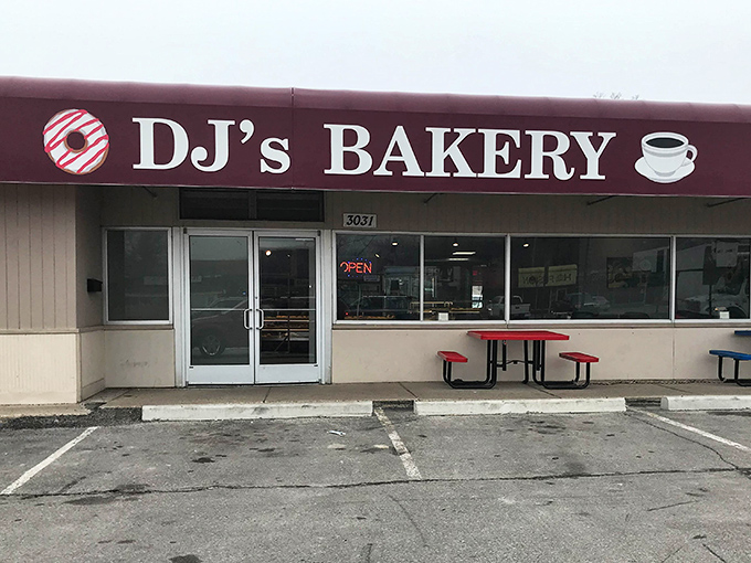DJ's simple storefront proves that the best bakeries don't need flashy exteriors when their donuts do all the talking.