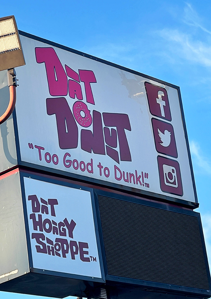 Purple branding boldly declares confidence - when you're "Too Good to Dunk," you better deliver.