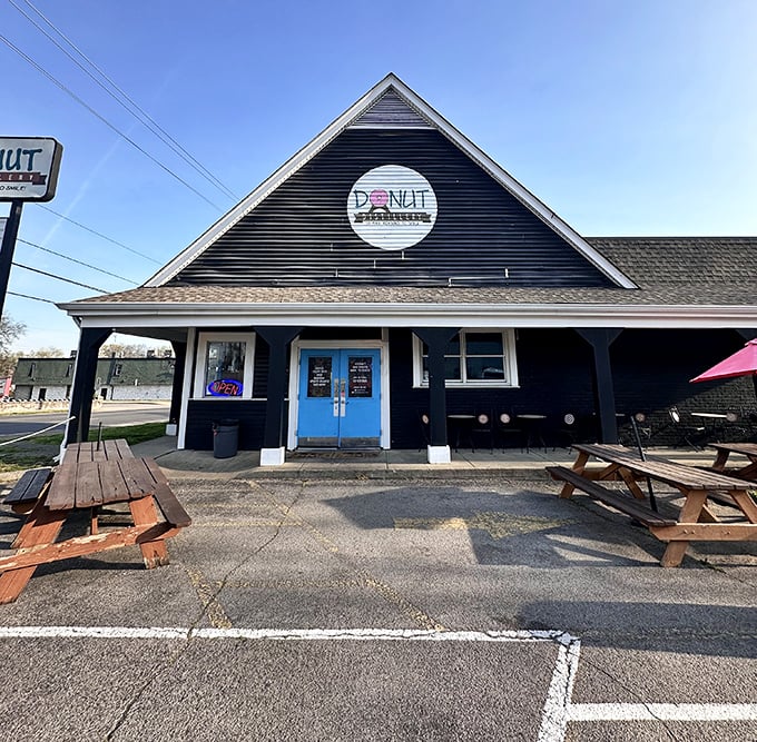 Donut Distillery's charming house-shaped shop looks like the coolest clubhouse on the block.