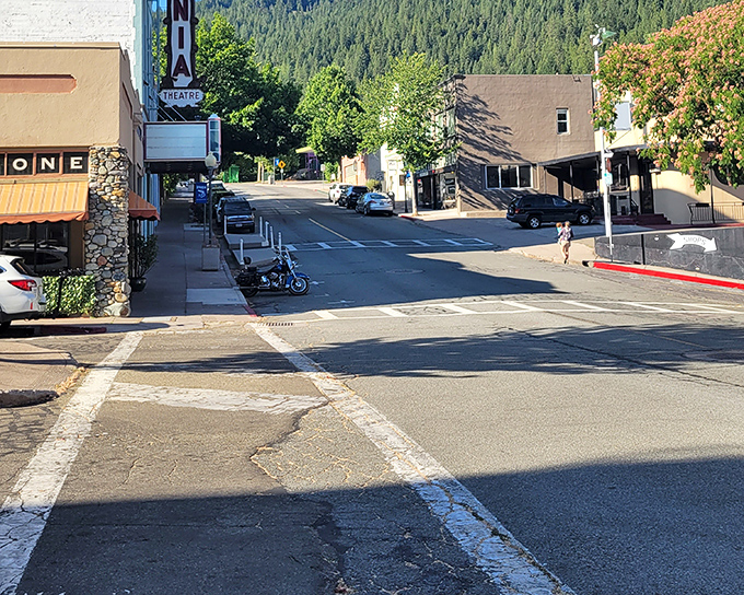 Dunsmuir's main street follows the railroad's lead - curving through history like a model train set come alive.