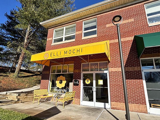 That bright yellow awning signals something different &ndash; a cross-cultural donut experience that will forever change your texture expectations.
