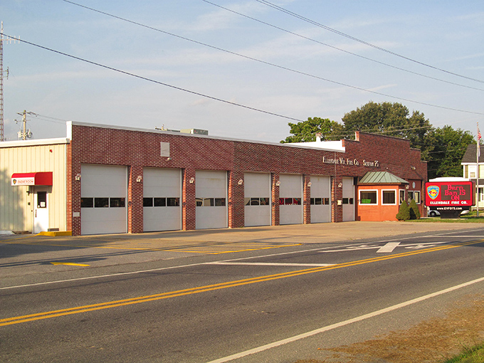 Ellendale's fire station stands as a proud symbol of community service and small-town safety.