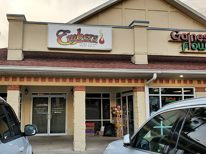 Embers' storefront is as straightforward as a good cut of beef&mdash;no fancy frills, just the promise of wood-fired goodness inside.