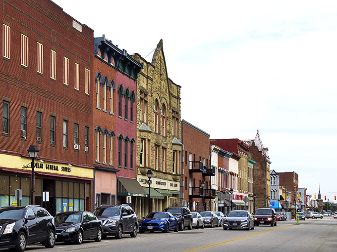 Gallipolis's main street could be a movie set for a period film, with its perfectly preserved facades telling stories of bygone eras.
