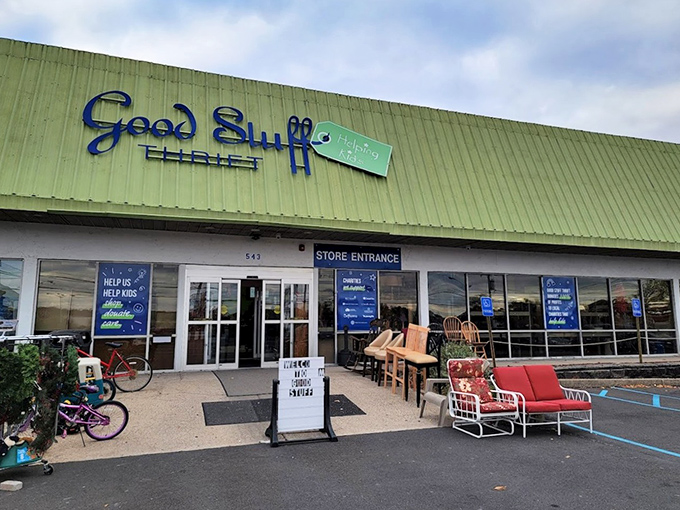 Good Stuff Thrift's cheery green exterior matches the fresh deals you'll find inside this Fairless Hills favorite.