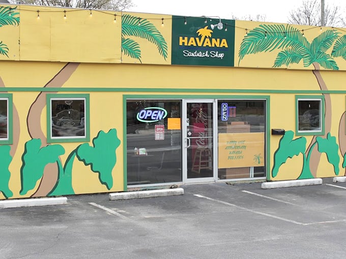 Havana Sandwich Shop's tropical yellow exterior transports you to Cuba before you even taste anything.
