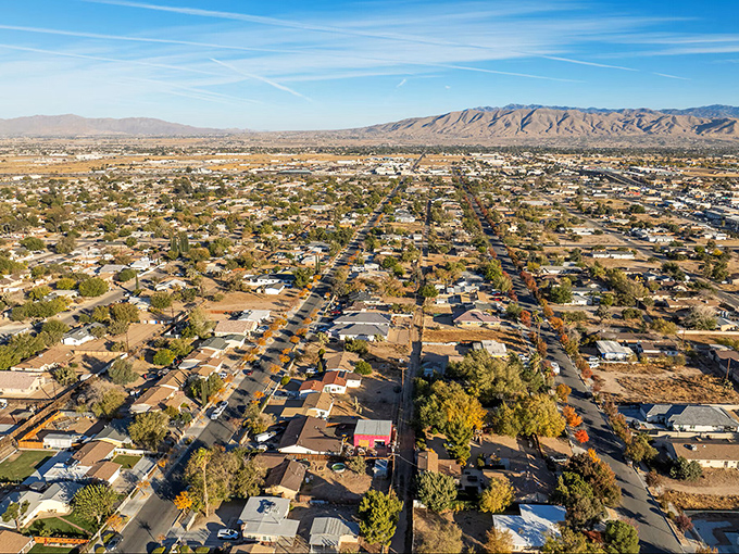 Hesperia's grid of desert dreams unfolds beneath mountains that stand guard like ancient sentinels&mdash;retirement with a view!