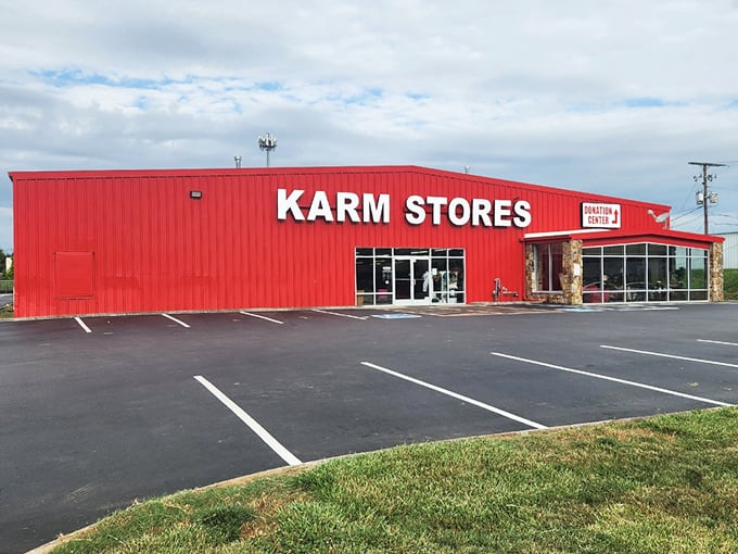 KARM's bright red building stands out like a beacon for bargain hunters cruising through Knoxville's shopping districts.