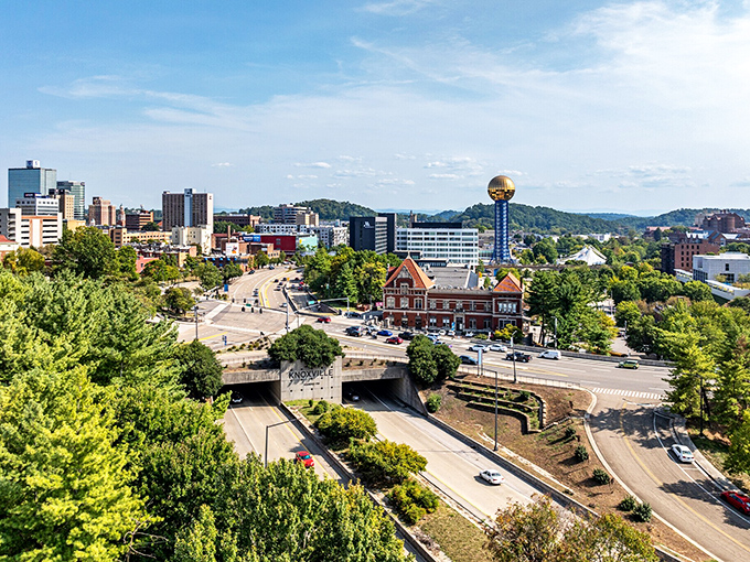 Knoxville's skyline rises from the Tennessee River like a city that grew up but never forgot its manners.