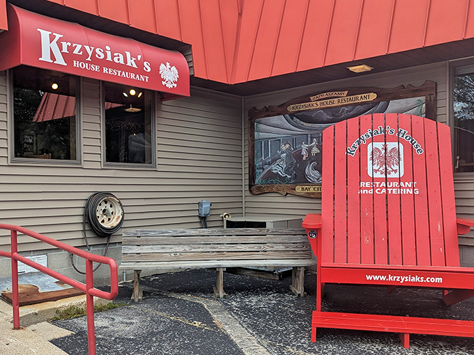 Krzysiak's distinctive red roof signals comfort food ahead. Polish specialties may be famous, but don't sleep on that chicken!