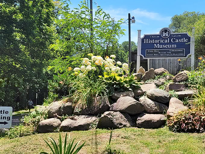 Loveland Castle: Hidden among lush greenery, this sign marks the entrance to Ohio's most unexpected medieval adventure.