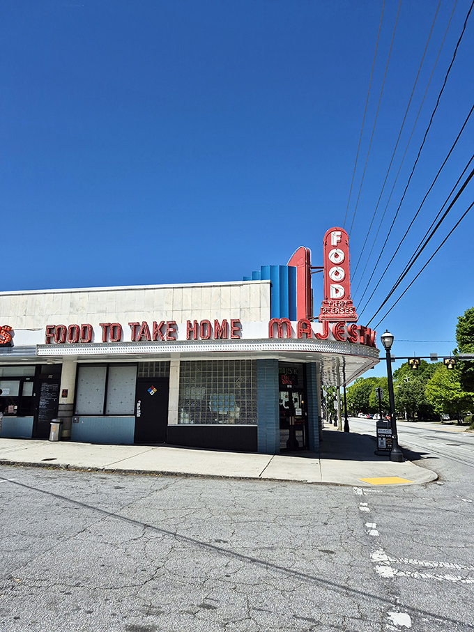 The Majestic's art deco curves and neon glory make it Atlanta's most photogenic answer to midnight hunger pangs.
