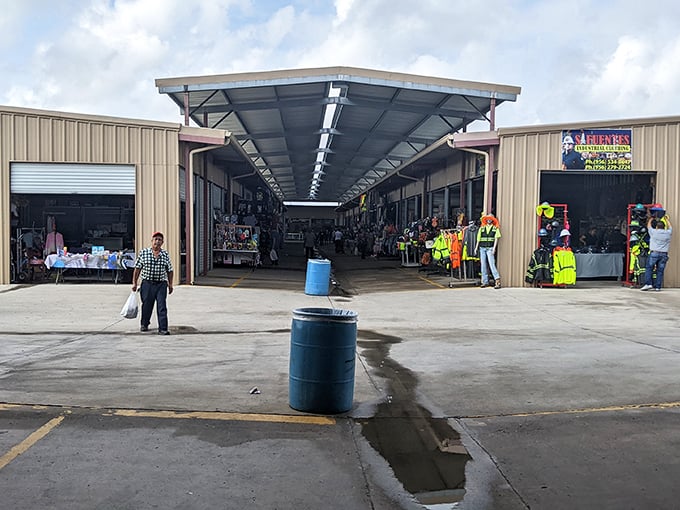 That covered walkway is like a shopping mall designed by people who actually understand what customers want.