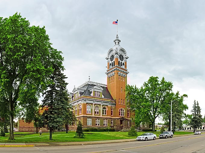 Merrill&rsquo;s stately courthouse towers above the trees, a proud symbol of a community built on tradition and trust