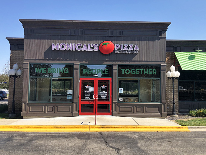 Monical's promises "We Bring People Together" &ndash; and after one bite of their thin crust, you'll understand why.
