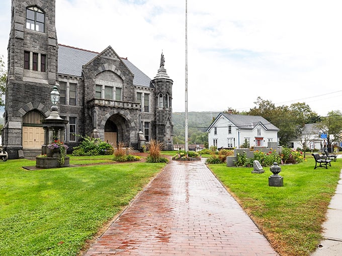Monson's stately courthouse stands as a monument to justice and surprisingly reasonable property tax rates.