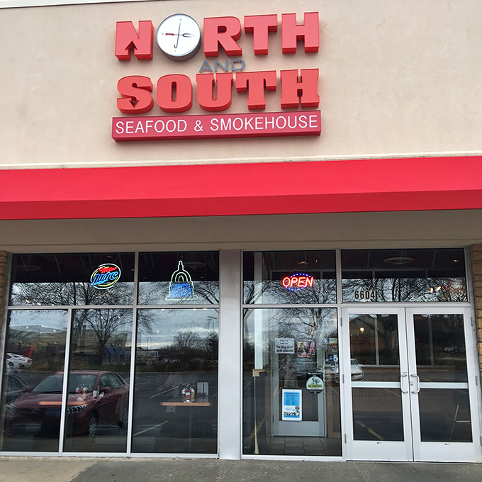 Bold red letters announce serious seafood intentions - sometimes the best catches come from the most straightforward spots.