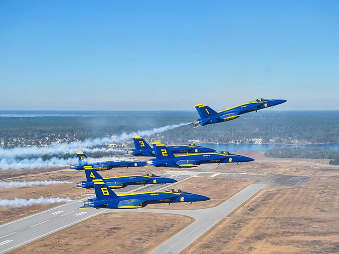 Blue Angels soar overhead, providing world-class entertainment that comes free with Pensacola's surprisingly affordable coastal retirement lifestyle.