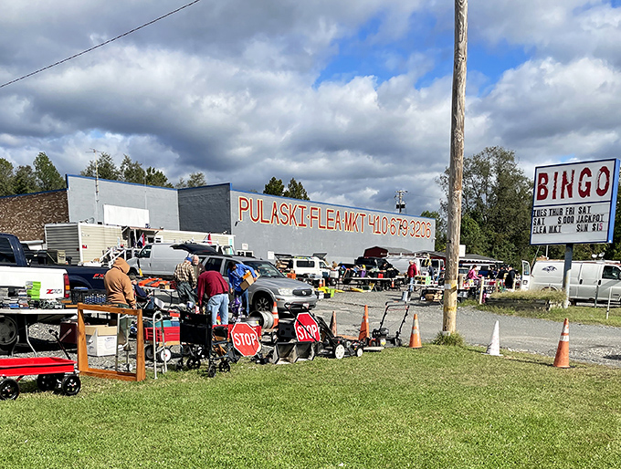 "PULASKI FLEA MKT" announces itself boldly. This Joppatowne institution promises practical finds for practical people.