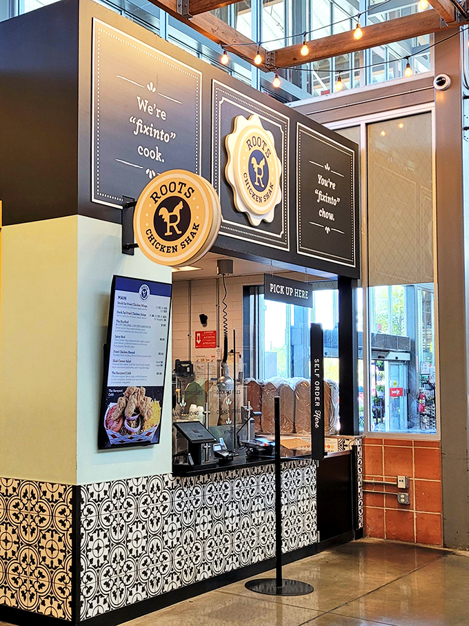 Modern counter service meets old-school chicken craftsmanship in this Austin gem's sleek interior design.