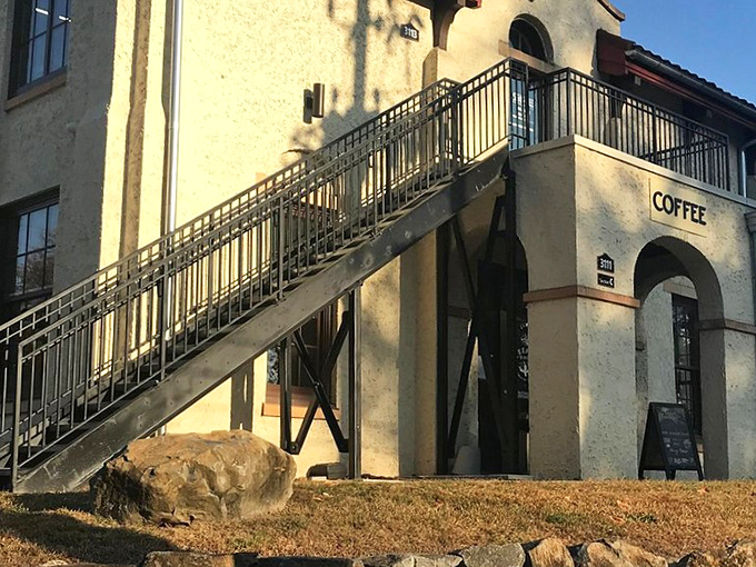 This Spanish-style coffee castle serves donuts worthy of climbing those stairs, even if your knees disagree.