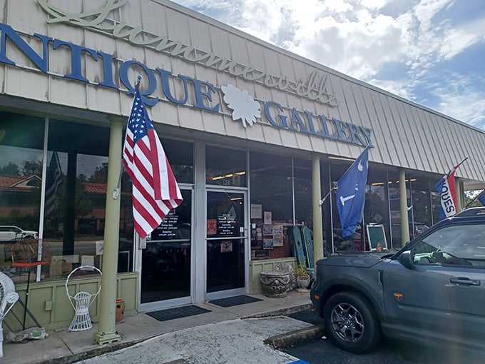 Professional presentation meets patriotic pride - where quality antiques get the respect they deserve.