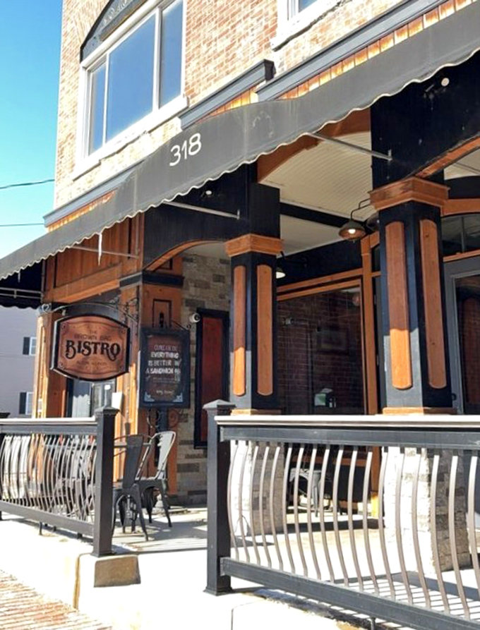 The Brown Bag Bistro's elegant storefront elevates deli dining to something beautifully sophisticated.