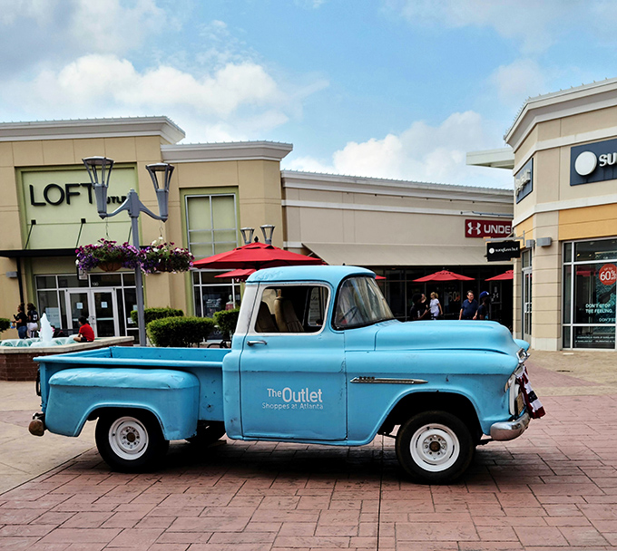 Upscale architecture hints at the luxury brands waiting inside this sophisticated North Georgia shopping destination.