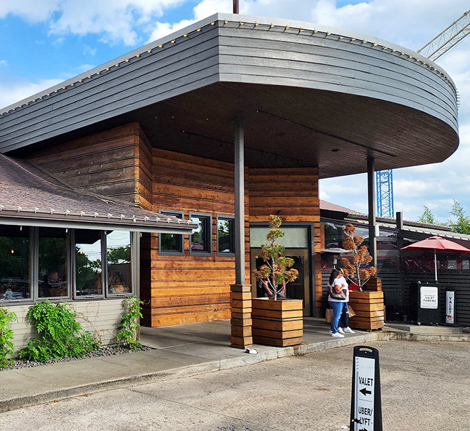 Modern architecture that looks like Noah's Ark decided to open a restaurant – and we're all invited aboard.