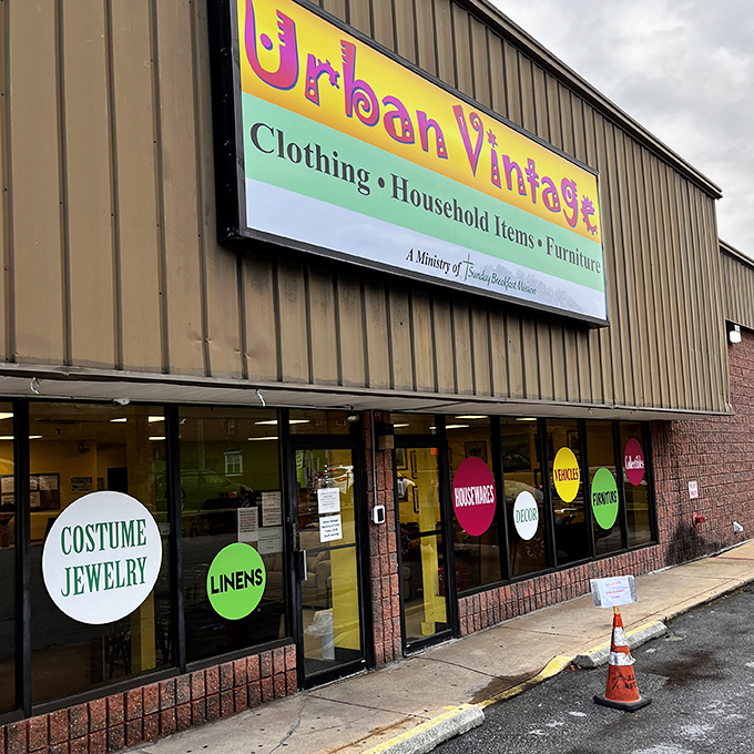 Bright yellow signage practically shouts "adventure ahead!" to anyone brave enough to explore these colorful treasure halls.